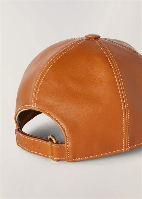 Small Baseball Cap In Dyed Calfskin Warm Tan Natural Loro Piana