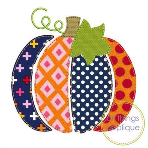 Patchwork Pumpkin Applique Design For Machine Embroidery Digitized
