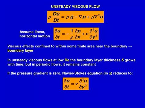 Ppt Unsteady Viscous Flow Powerpoint Presentation Free Download Id2460906
