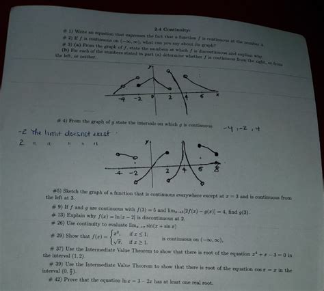 Solved 2 4 Continuity 1 Write An Equation That Express The Chegg Com
