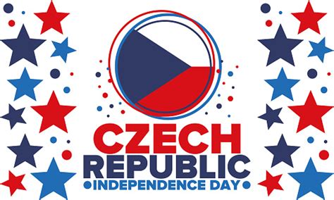 체코 독립 기념일 10 월 28 일에 매년 축하되는 국가 행복한 휴일 체코 공화국 국기 빨간색과 파란색 애국적인 요소 포스터 카드 배너 및 배경 벡터 일러스트 레이 션 10