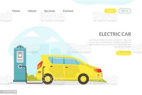 전기차 랜딩 페이지 충전 주유소 하이브리드 차량 환경 관리 및 보호 컨셉 플랫 벡터 일러스트레이션 0명에 대한 스톡 벡터 아트 및 기타 이미지 Istock