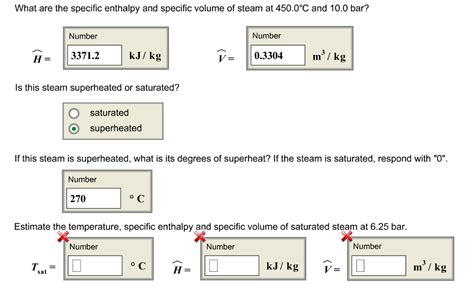 Solved What Are The Specific Enthalpy And Specific Volume Of
