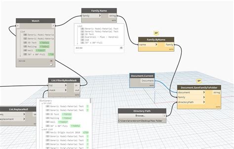 Export Selected Familieselements Revit Dynamo