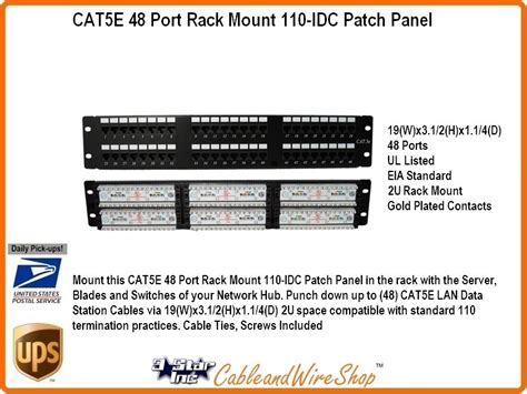 Cat5e 48 Port Rack Mount 110 Idc Patch Panel 3 Star Incorporated