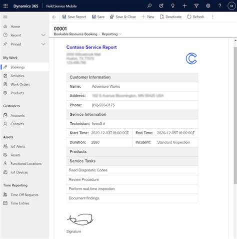 Field Service Technician Service Reporting Contains Video Dynamics 365 Field Service