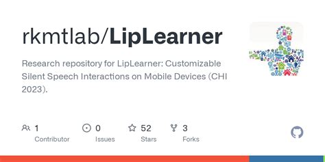 github rkmtlab liplearner research repository for liplearner