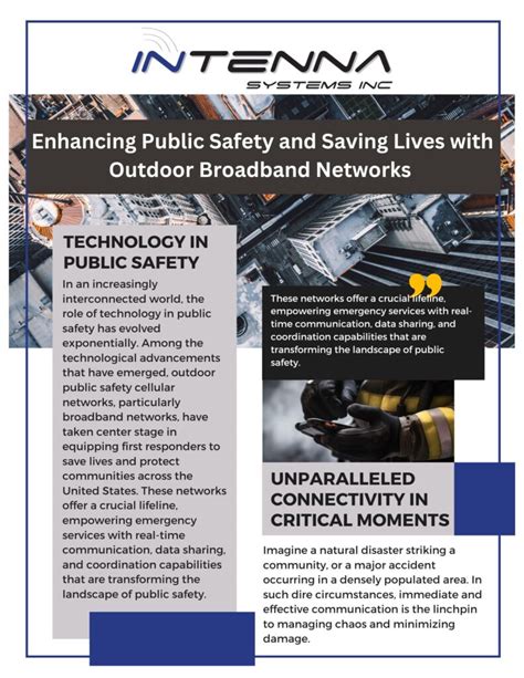 Enhancing Public Safety And Saving Lives With Outdoor Broadband Networks Intenna Systems Llc