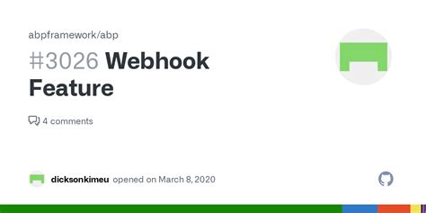 Webhook Feature · Issue 3026 · Abpframeworkabp · Github