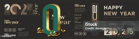 고전적인 디자인 벡터 배경입니다 무작위 디자인으로 2025년 새해 복 많이 받으세요 전체 벡터 디자인 2025 전단지에 대한 스톡 벡터 아트 및 기타 이미지 Istock