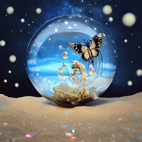 Crystal Clear Ocean Water In A Clear Glass Globe · Creative Fabrica