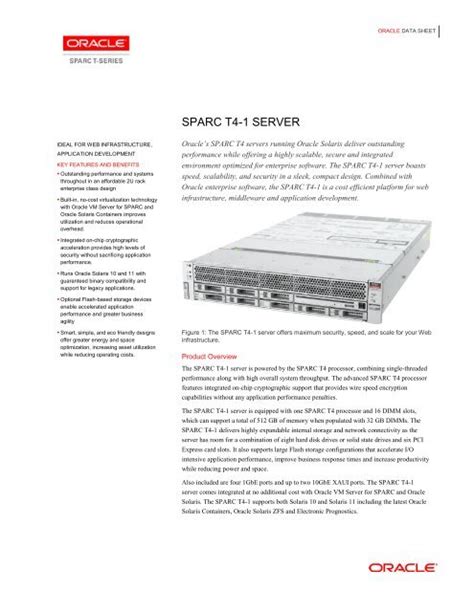 Sparc T4 1 Server Pdf Oracle