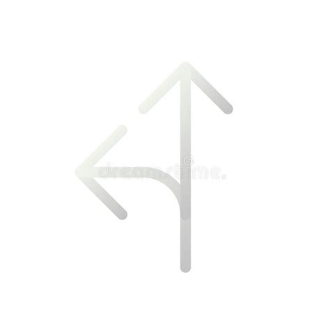 Straight And Turn Left Traffic Sign Flat Gradient Two Color Ui Icon