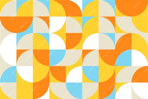 Premium Vector Circle And Semicircle Patternseamless Geometric Pattern Vectorsimple Abstract