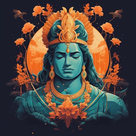 Premium Ai Image Hindu God Sri Rama With Bow And Arrows Shree Ram