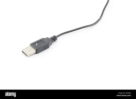 Black Usb Cable Isolated On White Stock Photo Alamy