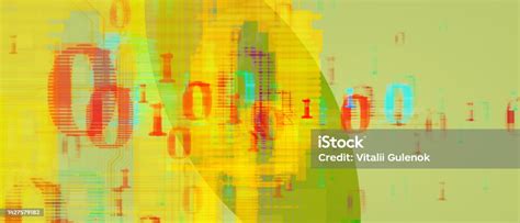 Bytes Of Binary Code Run Through Network Abstract Futuristic Technology