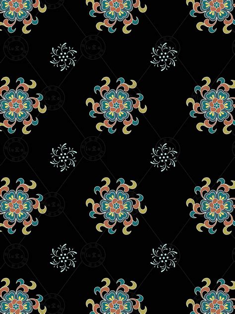 印花图案设计 家纺图案壁纸 传统图案刺绣图案敦煌花砖 鹿堡设计 站酷zcool