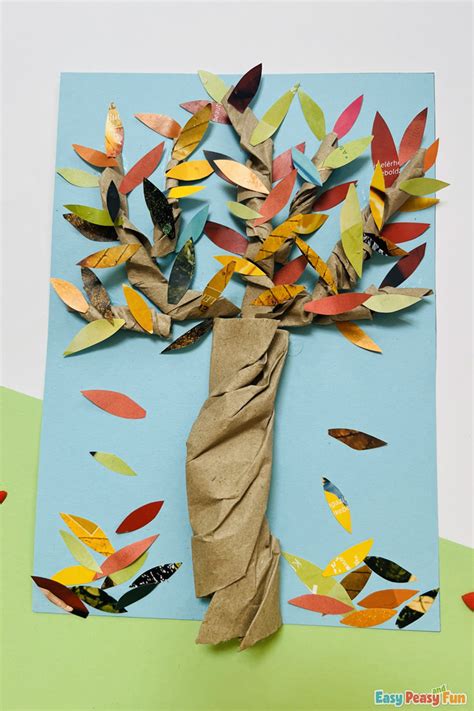 Fall Tree Newspaper Craft Easy Peasy And Fun