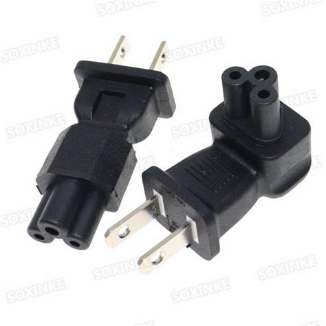 Nema 1 15p To Iec320 C5 Conversion Plug Usa 2 Pin Male Nema 1 15p To