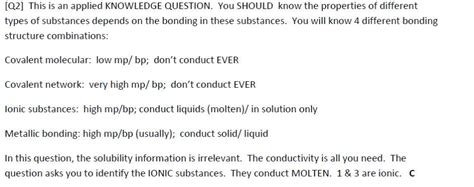 Exercise N5 S3 6b Bonding And Structure S3 Chemistry Consolidation
