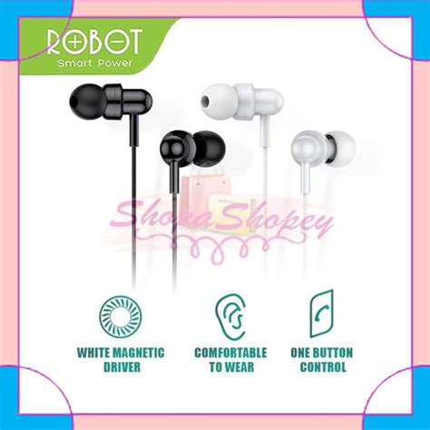 Headset Kabel Robot Re Wired Earphone Bass Smartphone Garansi Resmi
