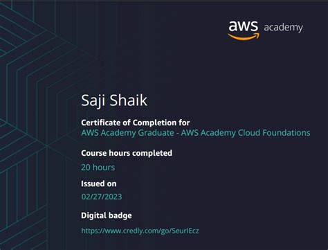 Amazon Aws Cloudfoundations Saji Shaik