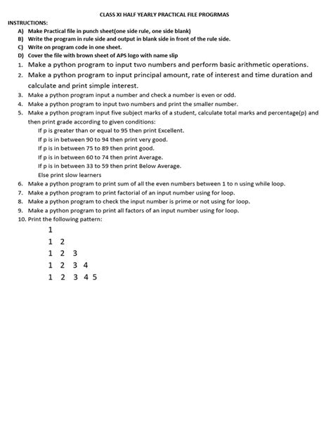 Practical File Programs Pdf