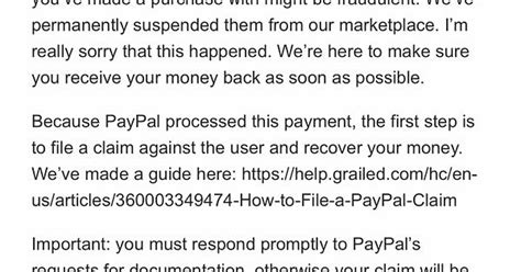 Grailed Scam Paypal Claim Album On Imgur