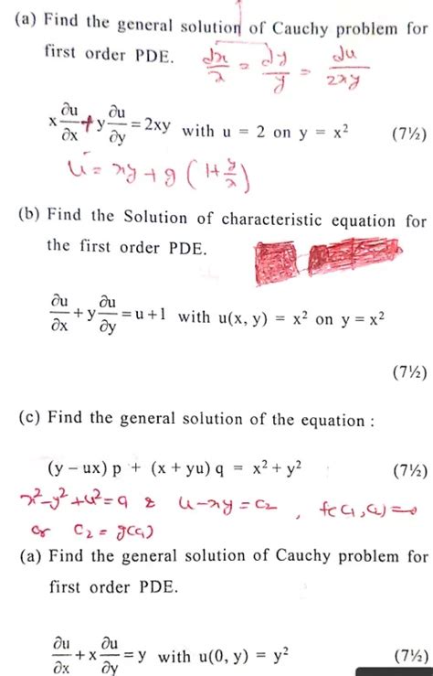 A Find The General Solution Of Cauchy Problem For First Order PDE Dxx Dyy Du Xy X U X Y