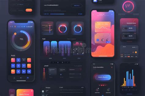 Toolkit Ui Ux Scene Creator Mobile Application Design Stock Illustration Illustration Of