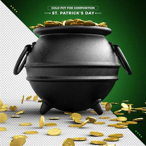 3d Pot Of Gold For St Patricks Day Psd