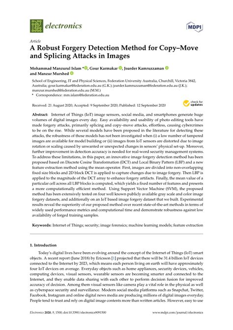 Pdf A Robust Forgery Detection Method For Copy Move And Splicing Attacks In Images