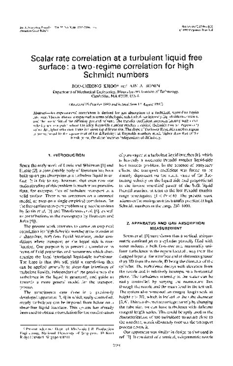 Pdf Scalar Rate Correlation At A Turbulent Liquid Free Surface A Two
