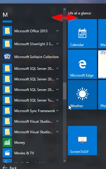 Widen Windows 10 Start Menu Scrollbar Super User