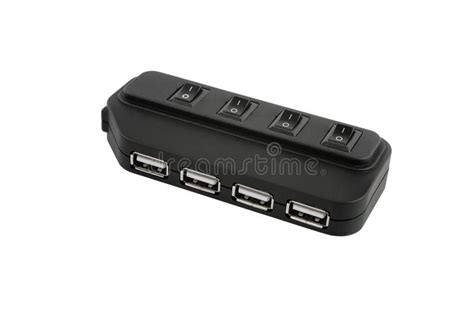Black Usb Hub Device Stock Photo Image Of Port Four
