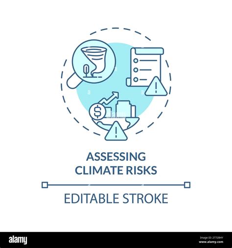 Thin Linear Blue Icon Assessing Climate Risks Concept Stock Vector Image And Art Alamy