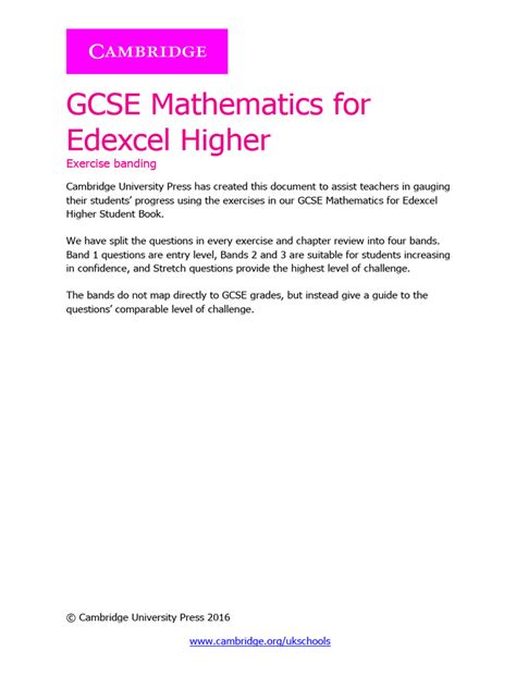 Edexcel Higher Gcse Maths Question Banding Pdf Mathematical Analysis Mathematical Objects