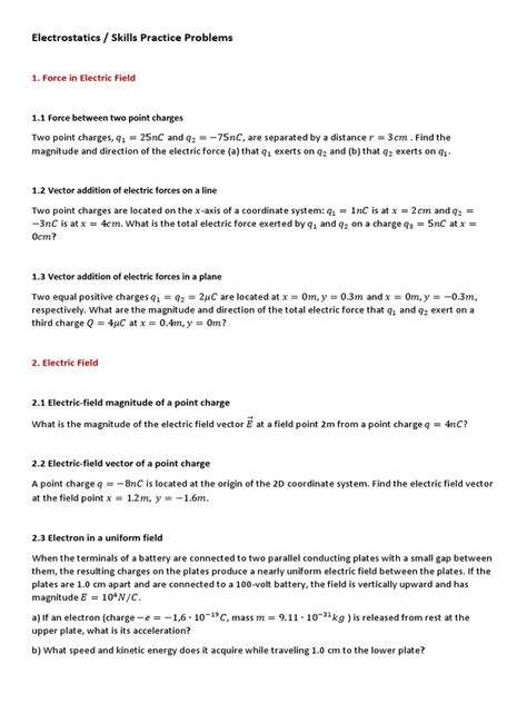 Electrostatics Problems Download Free Pdf Capacitor Capacitance