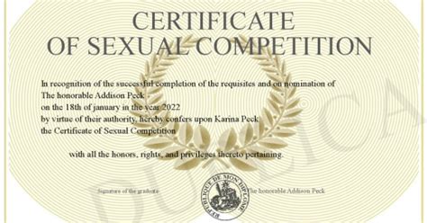 Certificate Of Sexual Competition