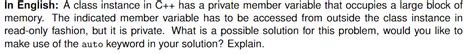 Solved In English A Class Instance In C Has A Private Chegg