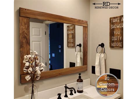 Rustic Wood Framed Bathroom Mirrors Semis Online