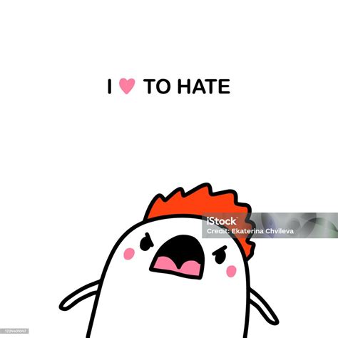 나는 만화 만화 스타일의 남자 화가 표현에 손으로 그린 벡터 일러스트를 싫어하는 사랑 0명에 대한 스톡 벡터 아트 및 기타 이미지 0명 격노한 귀여운 Istock