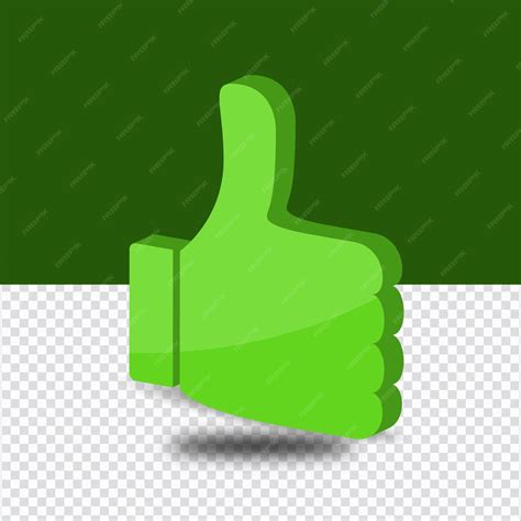 Premium Psd Green Thumbs Up Icon On A Green Background