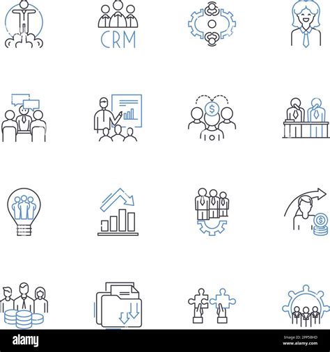 Shipping Staff Line Icons Collection Logistics Transportation Warehousing Freight Delivery