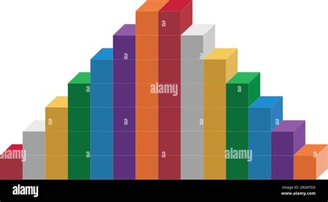 Color Cube Pyramid On Vector Illustration With A White Background Stock