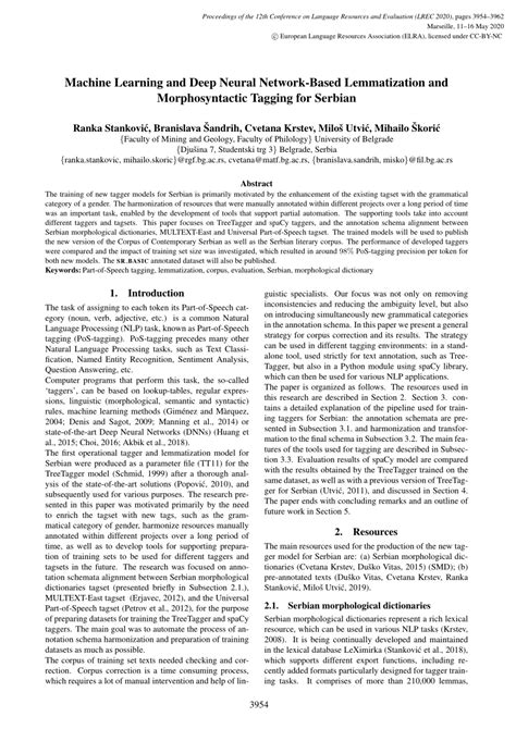 Pdf Machine Learning And Deep Neural Network Based Lemmatization And