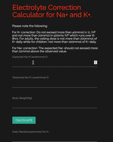 Github Yahayakennyelectrolyte Calculator