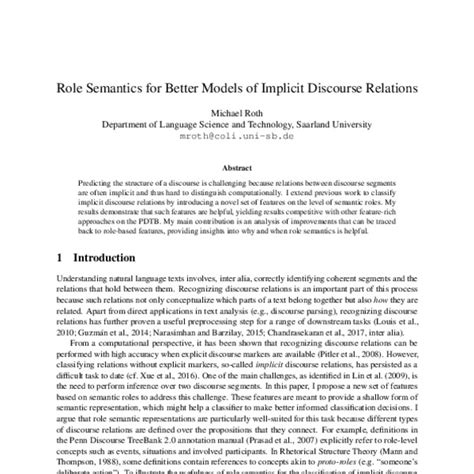 Role Semantics For Better Models Of Implicit Discourse Relations Acl