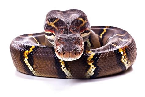 Premium Ai Image A Python Coiled Up On A White Background